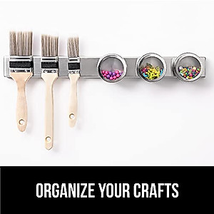 Gorilla Grip Stainless Steel Magnetic Knife Holder, 10 Inch, Heavy Duty Magnet Strip for Knives, Wall or Refrigerator Mounted Bar, Easy Install Rack, Securely Store and Organize Kitchen Accessories