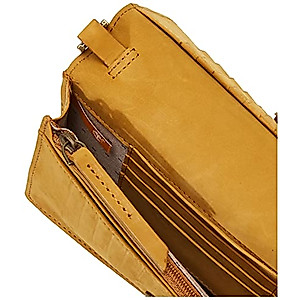 Timberland womens Wallet Purse RFID Leather Crossbody Bag, Wheat (Nubuck), One Size US