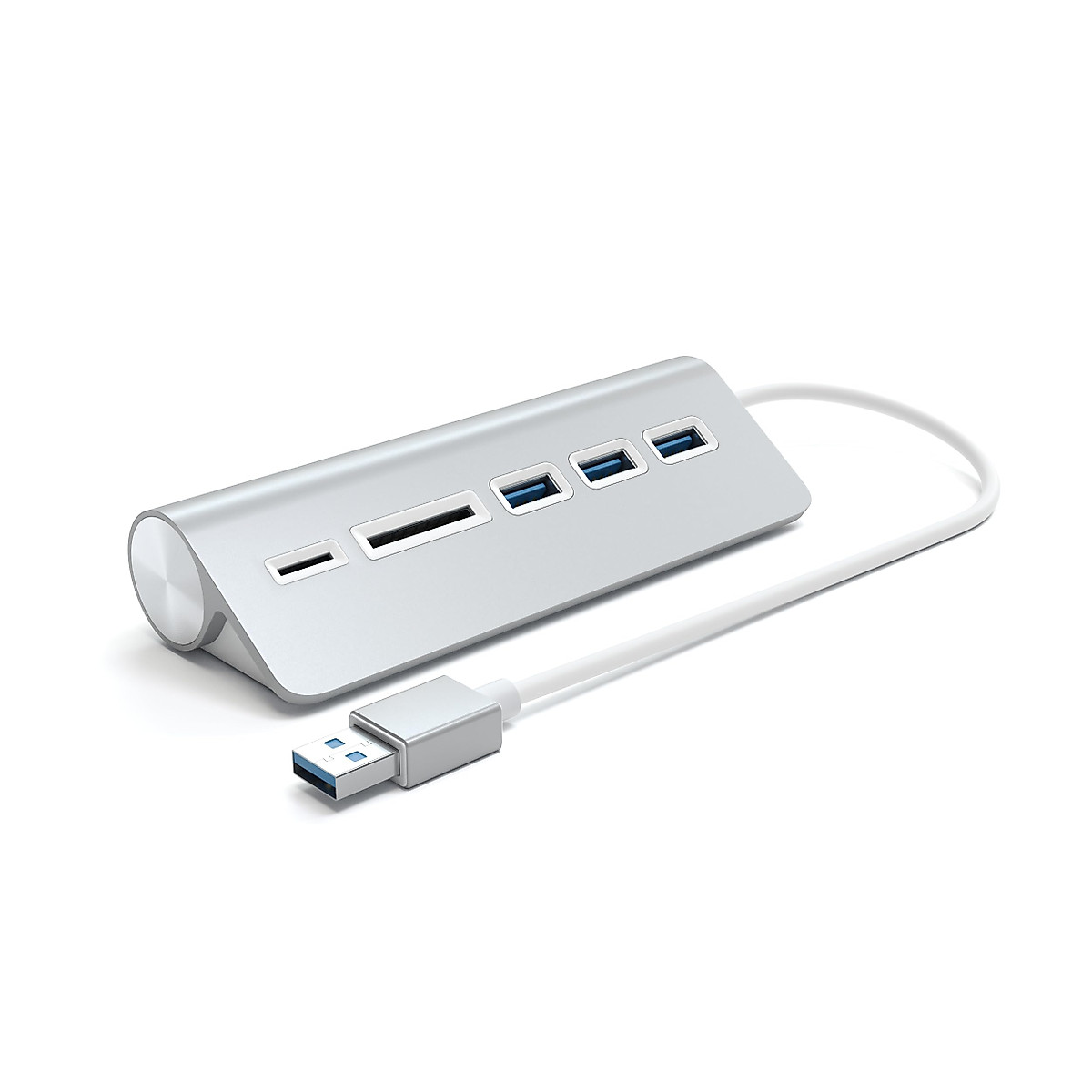 Satechi Aluminum USB 3.0 Hub & Card Reader - Compatible with MacBook Pro, MacBook, iMac, Surface Pro, Dell XPS and More (Silver)