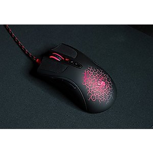 BLOODY AL90 Optical Gaming Mouse with Light Strike (LK) Optical Switch & Scroll - 8 Programmable Buttons and Advanced Macros - Ergonomic Right Hand Grip - Button Grips - Colored Profile Selection