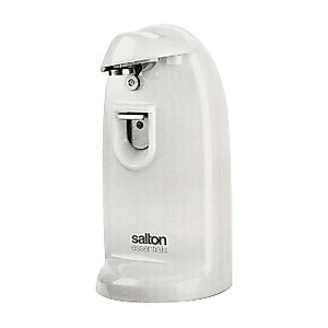 Salton Essentials - Electric Can Opener with Integrated Bottle Opener and Sharpener, White