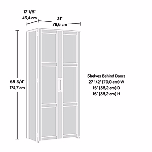 Sauder HomePlus Storage Pantry cabinets, L: 30.71" x W: 17.21" x H: 68.82", Lintel Oak finish