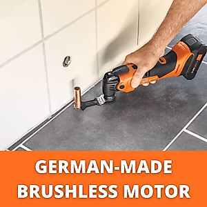 Fein Cordless MultiMaster AMM 500 Plus Top 4 Ah AS for Interior Construction and Renovation - Starlock Plus Mount, QuickIn System, Constant Speed, Metal Drive Head - 71293861090