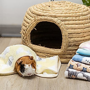 CUSOZWO Guinea Pig Bedding Mat - 6 Pack Fleece Soft Warm Small Animal Blankets for Rat Rabbit Hamster Chinchilla Hedgehog Lizard - Washable Small Pet Cage Liners Sleep Mat Bedding Accessories