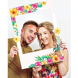 Moon Boat 2 in 1 Luau Photo Booth Props Frame Party Supplies: Hawaiian Tropical Tiki Birthday Baby Shower Bridal Shower Wedding Decorations (Assembly Needed)