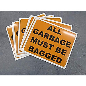 All Garbage Must Be Bagged Stickers for Trash Cans, Garbage Bins (25)