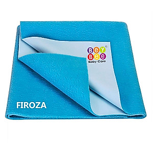 Beybee Quick Dry Baby Bed Protector Waterproof Sheet (100X70 cm (Pack of 1))(Firoza)