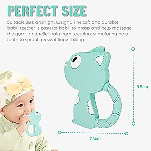 AEOLZ Teething Toys for Baby 0-6 Months, Food-Grade Silicone Baby Teethers, Infant to Toddler Soft Baby Sensory Toys,Teething Relief Baby Girl Gifts, BPA Free
