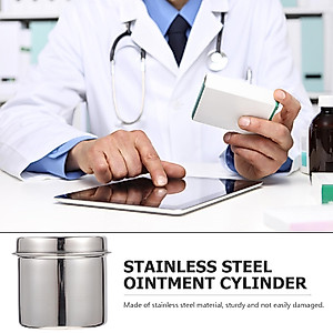 Cotton Ball Jar with Lid Stainless Steel Medical Jar Cotton Swab Container Gauze Container Dental Supplies