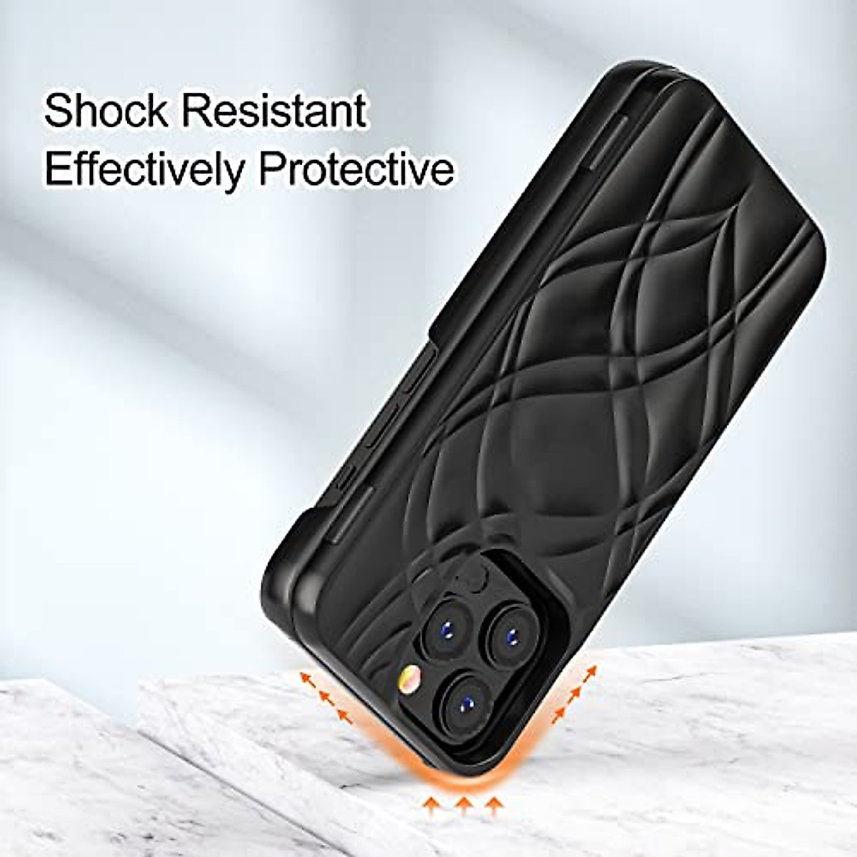 W7ETBEN iPhone 14 Pro Max Wallet Case, iPhone 14 Pro Max Case with Kickstand Built-in Mirror Shockproof Card Holder Cover for Apple iPhone 14 Pro Max 6.7" (Black)