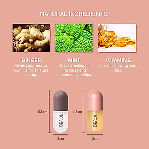 2 Pcs Lip Plumpe - Lip Plumper Set,Natural Lip Plumper,Natural Lip Care, Day & Night Serum