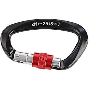 Climbing Carabiner 5 Pack Auto Locking Heavy Duty Caribeaners Twist Lock Screwgate Aluminum Lightweight for Climbing, Mountaineer, Hammock, Camping, Outdoor Equipment,Backpack,Keychain,Dog Leash