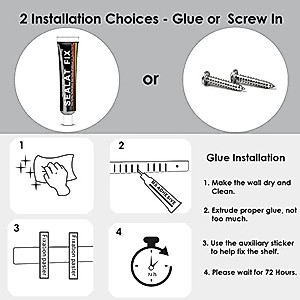 Veefos Bathroom Shelf Shower Organizer 12 Inch, Metal Small Wall Shelf Floating Shelf Bathroom Countertop Organizer Shower Caddy for Wall Storage, No-Drilling Glue & Screw