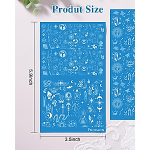 Puocaon Boho Clay Silk Screen - 6 Pcs Boho Moth Reusable Silk Screen Stencils for Polymer Clay Earrings Making, Crescent Moon Boho Sun Polymer Clay Silk Screen, Dreamcatcher Magic Book Silk Screen