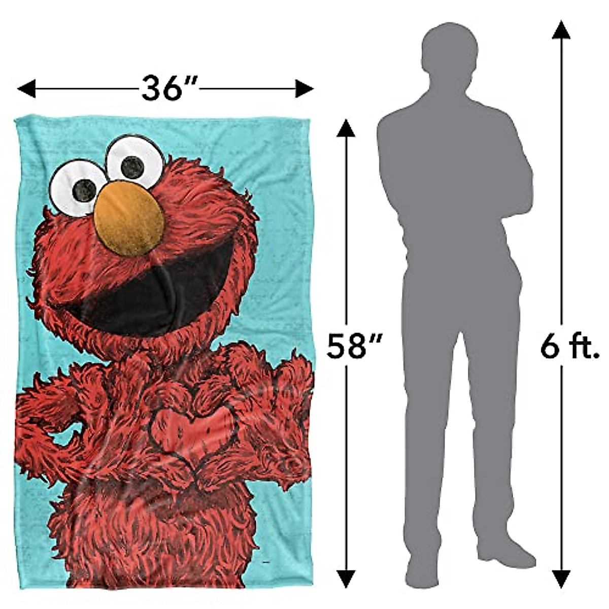 Sesame Street Elmo Painted Officially Licensed Silky Touch Super Soft Throw Blanket 36" x 58"