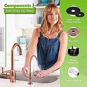 Express Water Deluxe Water Filter Faucet – Brushed Copper Faucet – 100% Lead-Free Drinking Water Faucet – Compatible with Reverse Osmosis Water Filtration Systems