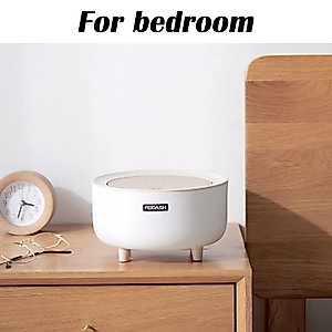 URALFA Mini Desktop Trash Can, Countertop Tiny Trash Can with Lid for Desk, Plastic For Office and Coffee Bar, 0.5 Gallon White