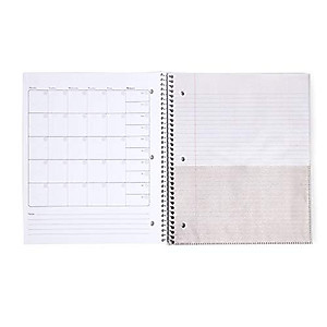 Mintra Office Durable Spiral Notebooks, 1 Subject, (Black, College Ruled 3 Pack), 100 Sheets, Poly Pocket, Moisture Resistant Cover, Strong Chipboard back, For School, Office, Business,