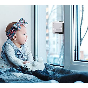 Sliding Door Lock, 2 Pack Sliding Glass Door Lock for Kids Safety, Child Safety Locks for Sliding Glass Doors | Sliding Window | Sliding Closet | Slide Patio Door Locks,No Drilling Tools Needed - Grey