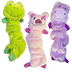 JALOUSIE 5 Pack Dog Bungee Stretch Toy Squeaky Dog Crinkle Chew Toy - Stuffingless Crinkle Paper Body No Mess - Sealed Stuffed Squeaky Head - Interactive Play Dog Crinkle Paper Sound Toy Value Bundle