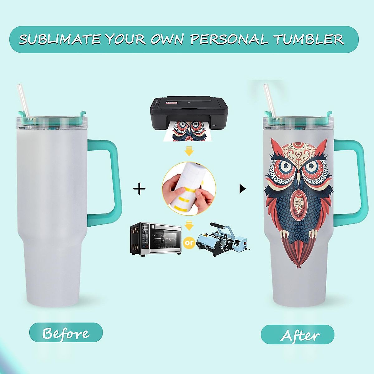 sweet grain 40oz Sublimation Tumbler with Handle and Straw Lid, 20 Pcs Double Wall Vacuum Reusable Stainless Steel Insulated Water Bottle Travel Mug Cup, Mixed Color, DIY Gift