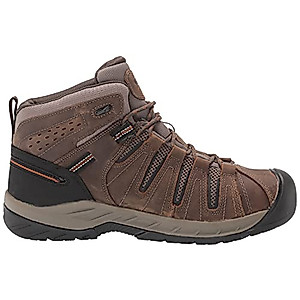 KEEN Utility Men's Flint 2 Mid Height Soft Toe Waterproof Non Slip Work Boots, Black Olive/Brindle, 14 Wide