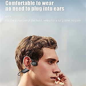 Vg02 Wireless Bluetooth Headset Osteoconductive Ear Hook Sports Business Up to 13 Hours of Continuous Listening, Earphones Not in Ears, and No Earache., Black
