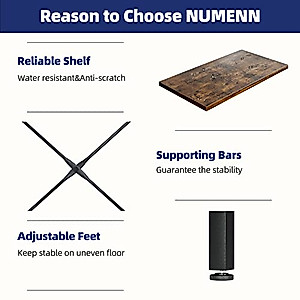 NUMENN Triple Wide 5 Tier Bookshelf, Rustic Industrial Style Bookcases and Bookshelves with 14 Open Display Shelves, Modern Tall Bookcase Furniture for Bedroom, Living Room and Home Office, Vintage