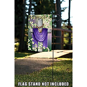 Toland Home Garden 1112324 Easter Cross Easter Flag 12x18 Inch Double Sided Easter Garden Flag for Outdoor House religious Flag Yard Decoration