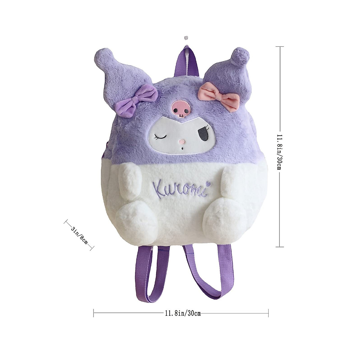 OGOVLL Cartoon Mini Backpack Anime Character Plush Backpack Daily Leisure Package Purple