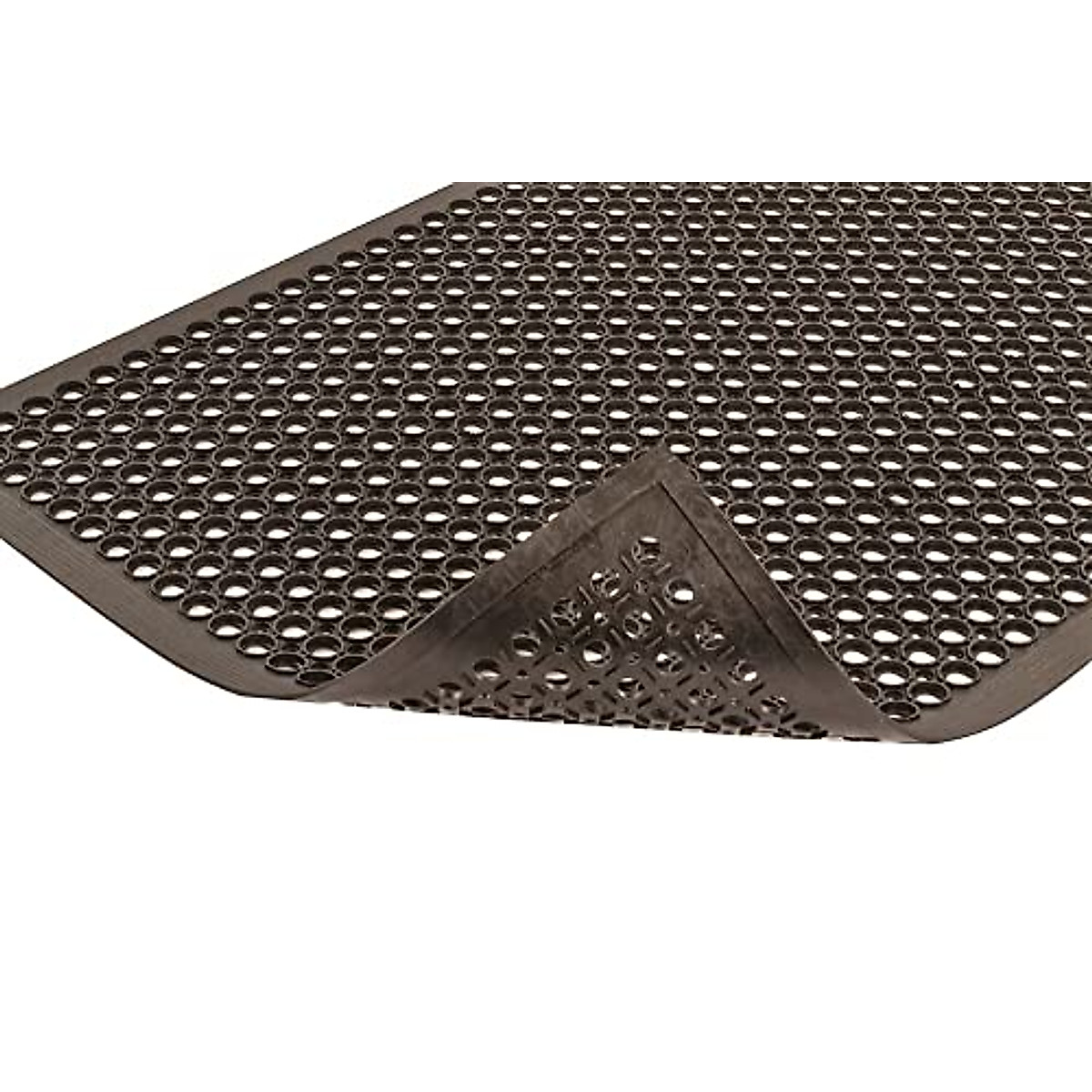 NoTrax 3' x 5' Lightweight Restaurant Rubber Floor Mat with Drainage Holes, Anti-Fatigue Mats, Black, T30 Competitor, T30S0035BL