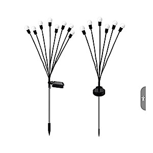 Solar Garden Lights, Starburst Swaying Light, Solar Firefly Lights Outdoor Waterproof, Solar Garden Decorative Lights Yard Patio Pathway Decoration, Warm White, 6LED