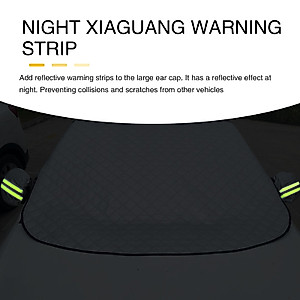 Dewkou 1 PC Car Windshield Sunshade, 61.8" x 49.6" Thickened Ice and Snow Frost Protection Cover, Anti-UV Insulation with Rearview Mirror Safety Glow Strip, Universal Accessories for Cars (Silver)