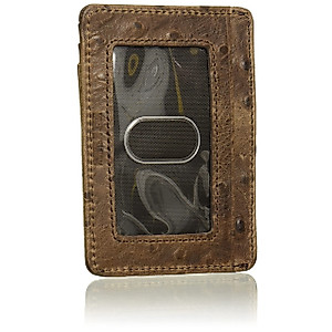 Nocona Belt Co. Men's Nocona Brown Ostrich Magnet Money, One Size