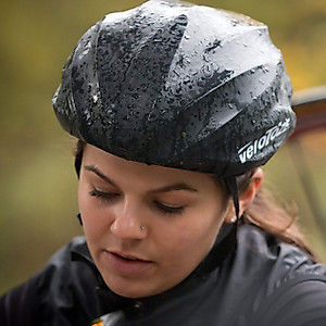 veloToze Helmet Cover - Black (One Size) for Bike Helmets