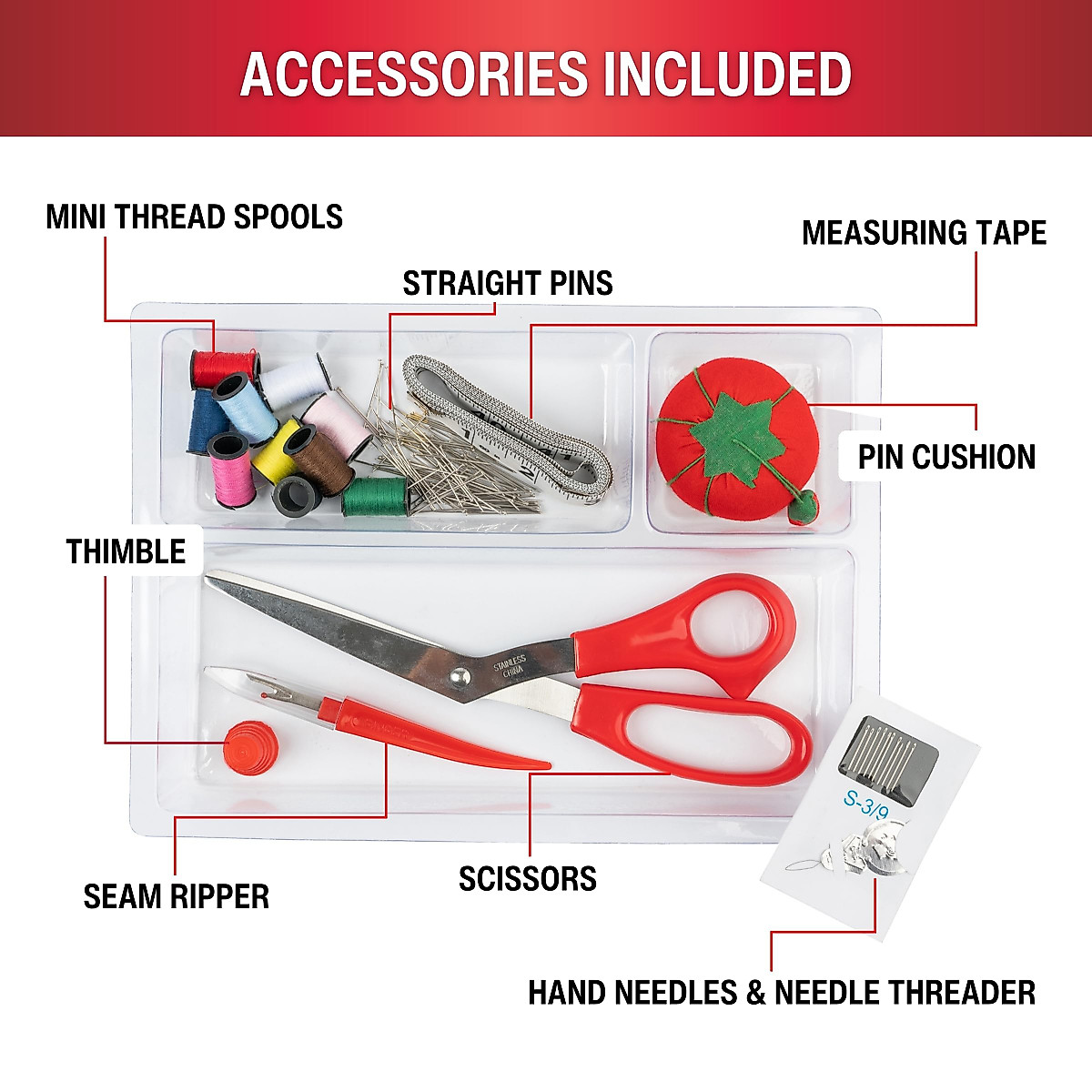 SINGER 07281 Vintage Sewing Basket with Sewing Kit Accessories