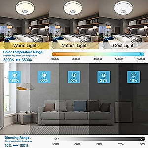 WZTO 36W LED Music Ceiling Light with Bluetooth Speaker, RGB LED Flush Mount Smartphone APP Control Remote Color Changing Ceiling Lamp, Waterproof Light Fixture for Kids Room Bedroom