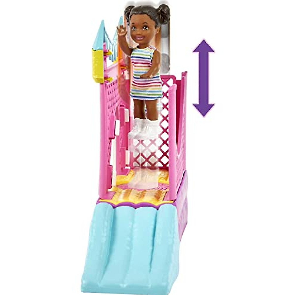 Barbie Skipper Babysitters Inc Playset with Skipper Doll, Toddler Small Doll, Working Bounce House, Swing & Accessories