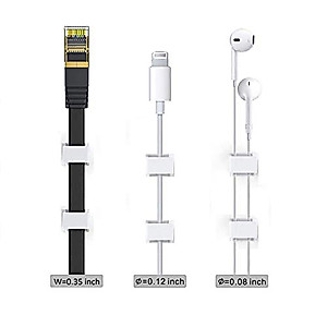 Flat Wire Clips Holder, Ethernet Cable Clips,Self Adhesive Wire Clips Management for Home and Office (100piece/White)