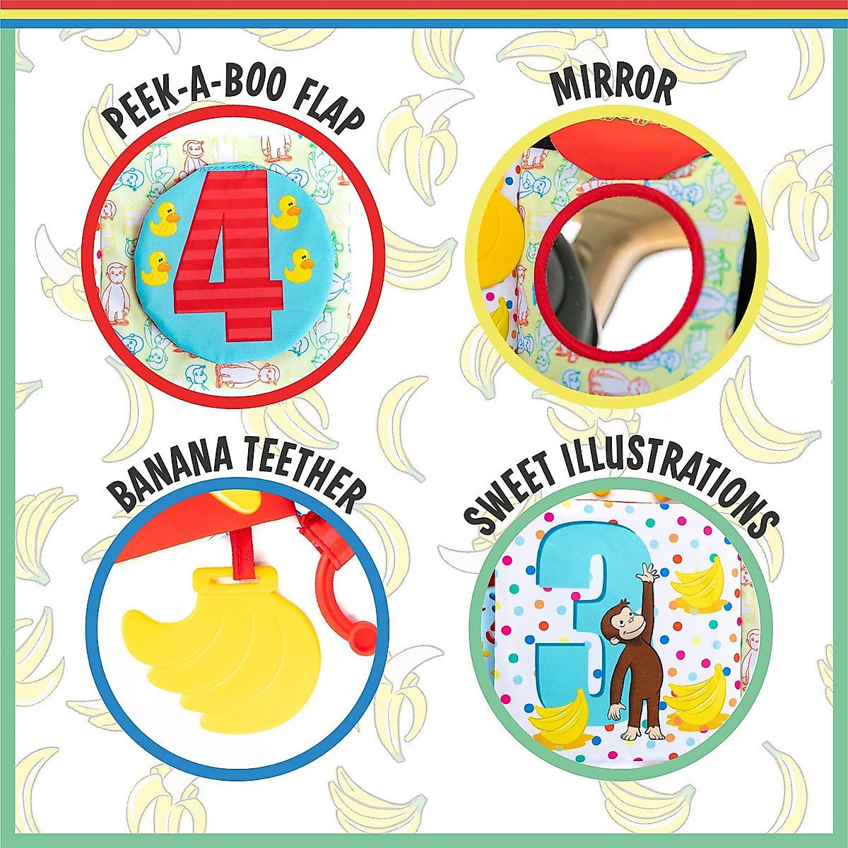 KIDS PREFERRED Curious George Soft Book with Teether and Crinkle