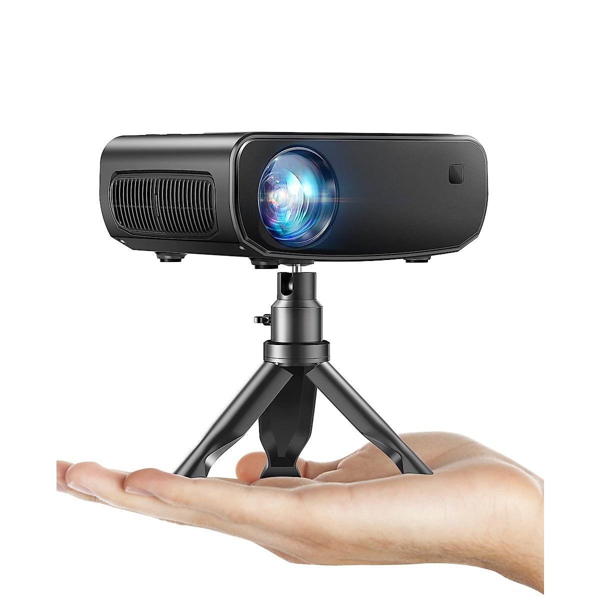 WiFi Projector for iPhone, ELEPHAS 2024 Upgraded Mini Projector with Tripod & Carry Bag, Full HD 1080P Supported, 200" Display Portable Projector, Compatible with iOS/Android/Windows/TV Stick/HDMI/USB