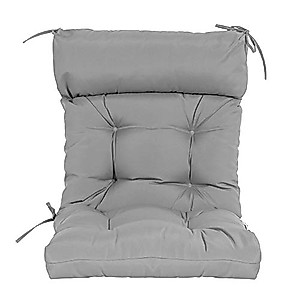 QILLOWAY Indoor/Outdoor High Back Chair Cushion,Spring/Summer Seasonal Replacement Cushions.(Grey)