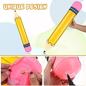 Back to School Balloons 27'' Yellow Pencil Balloons Giant Inflatable Large Balloons Kit for First Day of School Welcome Party Decorations 2Pcs