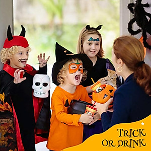 Meoky Halloween Decorations, Plastic Cups with Lids and Straws - 6 Pack 12 oz Color Changing Cups, Reusable Tumblers Bulk for Party, Kids