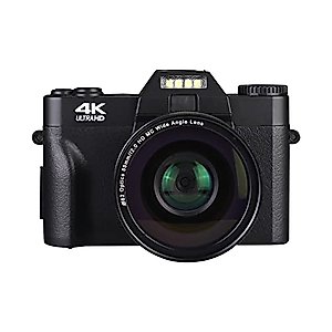 Camera 4K High-Definition Digital Camera Micro Single Retro with WiFi Student Digital Video Camera Vlog with External Lens Digital Camera (Color : Standard Wide Lens)