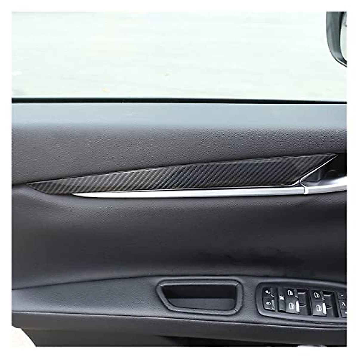 ROJAX Interior Trim Panel Fit for Maserati Ghibli 2014-2019 Interior Door Panel Cover Real Carbon Fiber Modification Automotive Sticker Car Accessories Interior Package