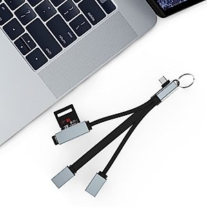 USB C Hub 4-in-1 USB C Docking Station Portable USB C Hub Compatible Type-C Interface Phones and Computers Support USB-A 3.0/2.0 Port and SD/TF Reader for MacBook, Mac Pro, Mac mini, iMac, Surface Pro