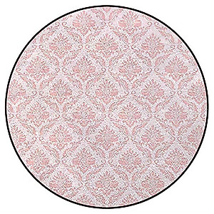 Ba Pink Pale Pink Round Area Rug Blush Computer Desk Mats for Office Chair Diameter 4 ft
