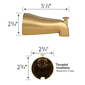 Design House 583898 Pull-Up Tub Diverter Spout, Satin Gold