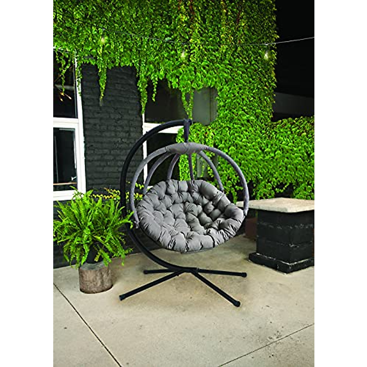 FlowerHouse FHOV100-SAND Hanging Ball Chair w/Stand - Overland Sand